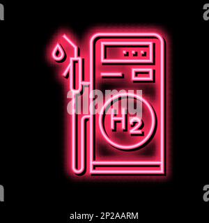 hydrogen gas station neon glow icon illustration Stock Vector Image ...