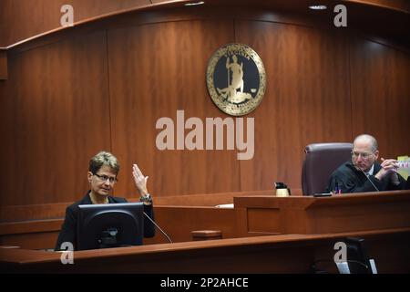 Judge Randy I. Bellows listens to closing arguments during the murder ...