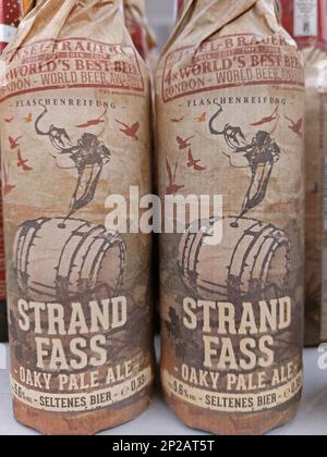 Island Brewery Strand Barrel oaky Pale Ale bottles in a supermarket ...