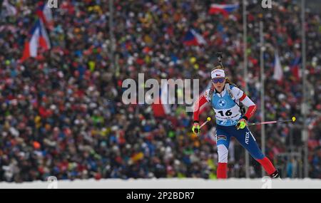 Marketa Davidova of Czech Republic competes during the women's Biathlon ...