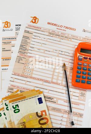"Modello 730" tax declaration income form, symbol of italian taxes and ...