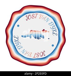Jost Van Dyke digital badge. Dotted style map of Jost Van Dyke in ...