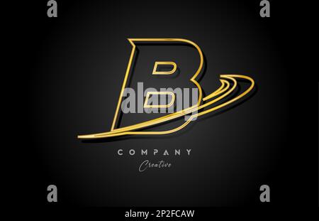 gold golden swoosh L alphabet letter logo icon with yellow color and ...