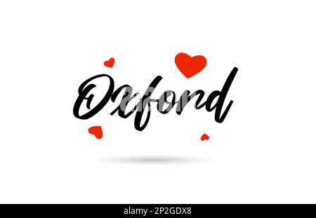 Oxford european city typography text word with love style. Hand ...