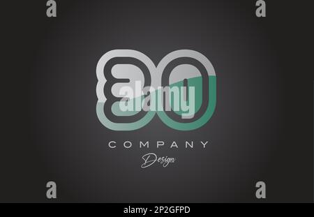 grey 30 number logo icon design with red dot. Creative template for ...