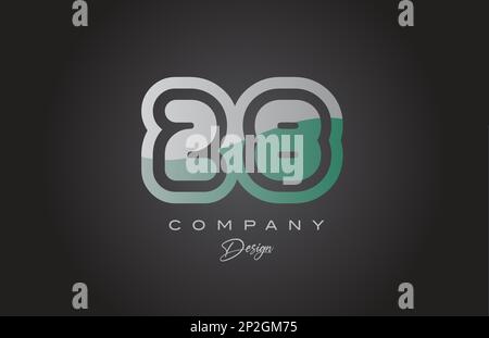grey 28 number logo icon design with red dot. Creative template for ...