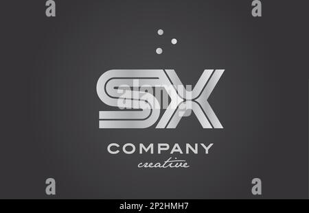SX S X alphabet letter logo combination in blue and grey color ...