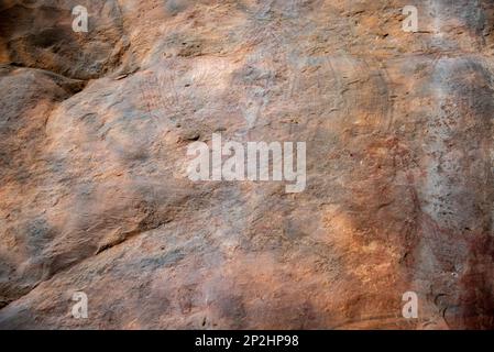 Prehistoric rock paintings in Badami in Karnataka, India Stock Photo ...