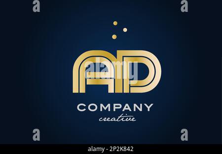 joined AD alphabet letter logo icon combination design with dots and ...