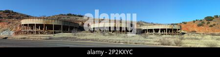 Bisbee - Three Round Concrete Mining Structures - Panorama 1 Stock ...