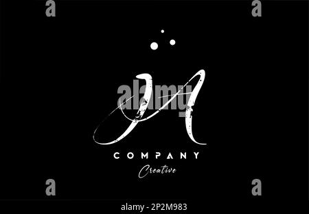 vintage JA alphabet letter logo icon combination design with dots ...