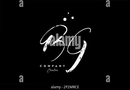 vintage BG alphabet letter logo icon combination design with dots ...