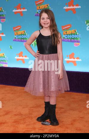 Pyper Braun arrives at The 2023 Nickelodeon Kids Choice Awards held at ...