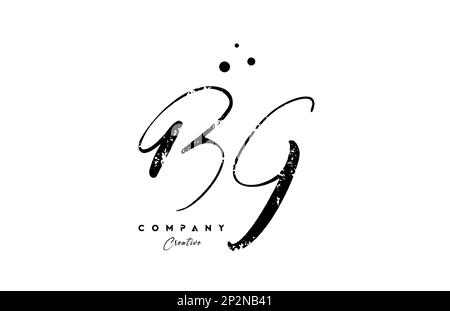 vintage BG alphabet letter logo icon combination design with dots ...