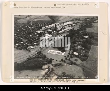 Philippine Island - Bulacan River through Calamba Sugar Central, Aerial ...