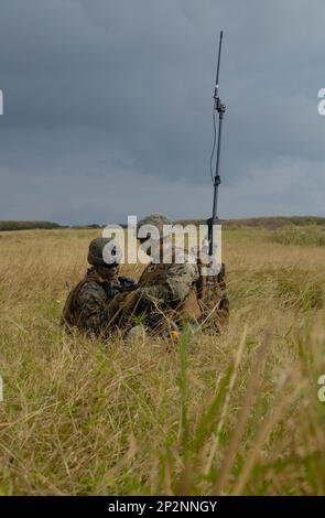 Marines from left to right, Sgt. Maj. Stuart D. Glass, 1st Battalion ...