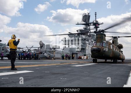 EAST CHINA SEA (Mar. 1, 2023) From left to right: The Japan Maritime ...