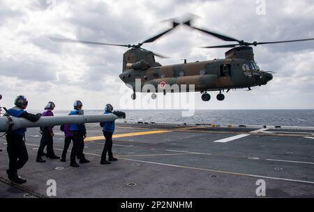 EAST CHINA SEA (Mar. 1, 2023) From left to right: The Japan Maritime ...
