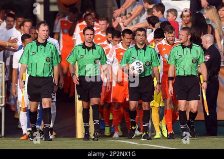 08 July 2015: Match officials. From left: Assistant Referee Jude Carr ...