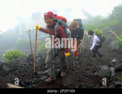 Fujinomiya climbing route and Mount Fuji Stock Photo - Alamy