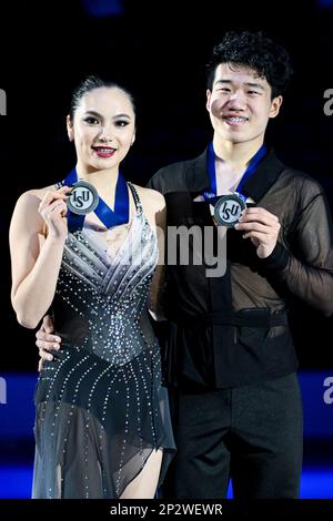 Ice Dance Medal Ceremony, L-R Hannah LIM & Ye QUAN (KOR) second place, Katerina MRAZKOVA ...
