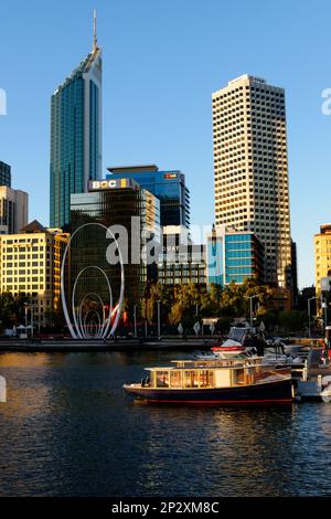 Perth city buildings and skyline 2023, Perth, Western Australia Stock ...