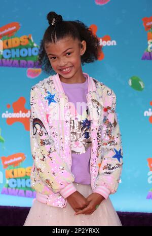 Madison Skye Validum arrives at The 2023 Nickelodeon Kids Choice Awards held at The Microsoft ...