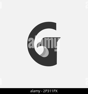 eagle bird head black white and yellow minimalistic vector illustration ...