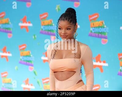 LOS ANGELES - MAR 4: Halle Bailey at the Kids Choice Awards 2023 at the Microsoft Theater on ...