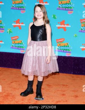 Pyper Braun arrives at The 2023 Nickelodeon Kids Choice Awards held at ...