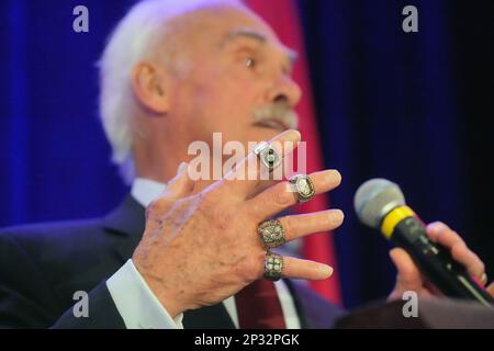 Former Pittsburgh Steelers Rocky Bleier present a Pittsburgh Steelers ...
