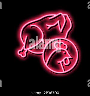 frozen chicken carcass meat neon glow icon illustration Stock Vector ...