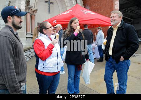 David Yuengling, president of Yuengling's Ice Cream, prepares to move ...