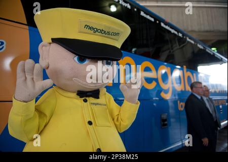 Megabus Buses in Union Station Bus Terminal, Washington DC Stock Photo ...
