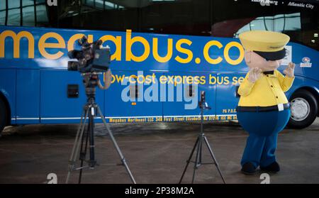 Megabus Buses in Union Station Bus Terminal, Washington DC Stock Photo ...