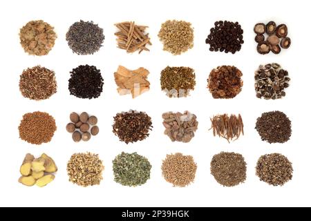 Nervine health food ingredients used to balance and relax or stimulate ...