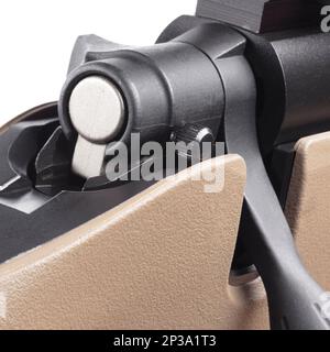 Bolt and safety engaged on a polymer stocked bolt action rifle Stock ...
