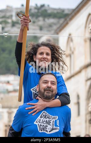 Participants compete in alka (traditional Croatian knightly game ...