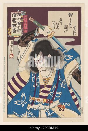 Ichikawa Danjuro IX as Soga no Goro, The actor Ichikawa Danjuro in a ...