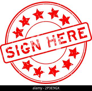 Grunge red signature word round rubber seal stamp on white background Stock Vector Image & Art ...