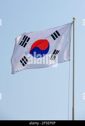 South Korea, Seoul, korean taegeuk symbol, architecture detail Stock ...