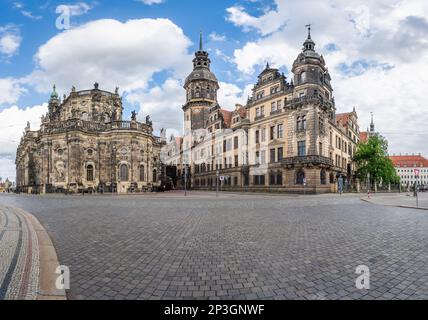 Dresden Castle and the Catholic Church of the Royal Court of Saxony are ...