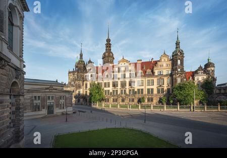 Dresden town center with Residenzschloss (Dresden Castle), Germany ...