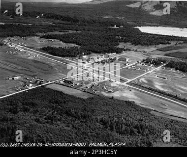 Alaska - Palmer through Paxson Lake, Aerial Photograph Stock Photo - Alamy