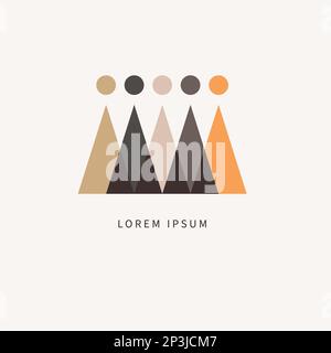 Group of triangular people logotype, people triangles logo. Business ...