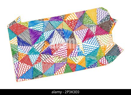 Kid style map of USA. Hand drawn polygons in the shape of USA. Vector ...