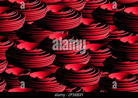 Red Isometric Concentric Ring 3D Pattern Stock Photo - Alamy
