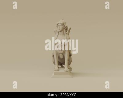 Statue of an ancient Greek sphinx from public domain, 3d rendering in ...