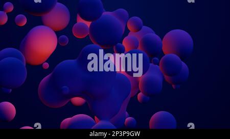 Metaverse 3d render morphing animation pink purple abstract metaball ...