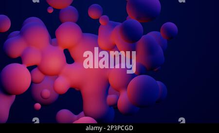 Metaverse 3d render morphing animation pink purple abstract metaball ...